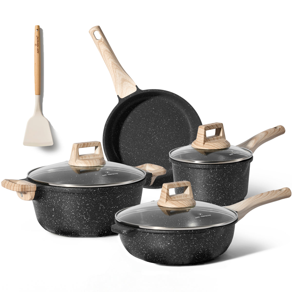 Black Cookware Set | Black Pots and Pans | Just Perfecto